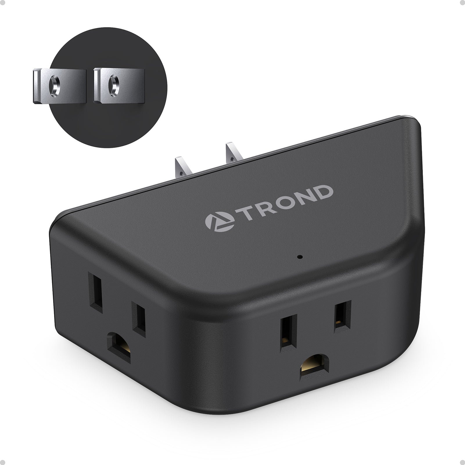 2 Prong to 3 Prong Outlet Extender, 3-Way Angled Plug Adapter with 3 A ...