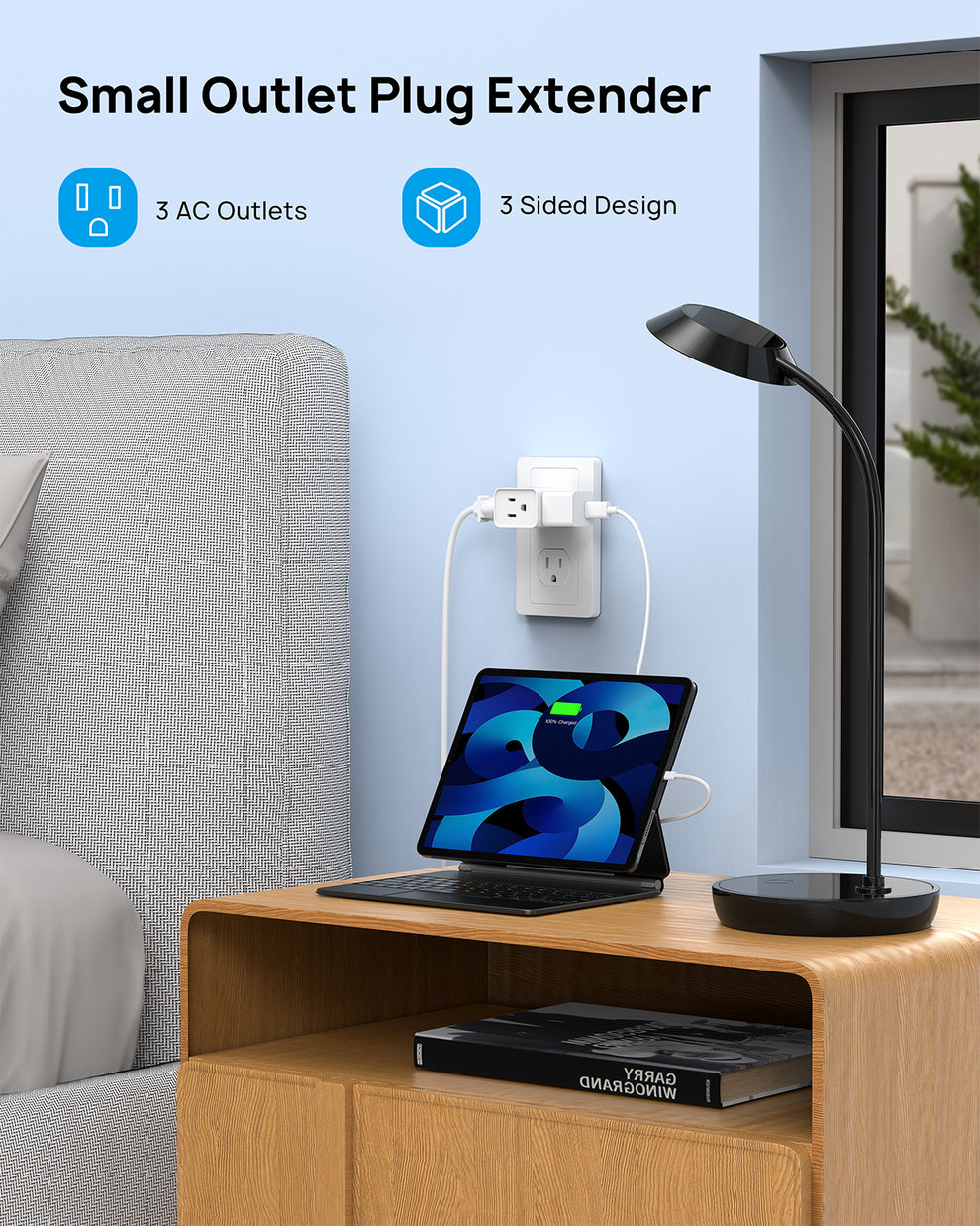 Multi Plug Wall Outlet Extender - 2 Pack Electrical Outlet Splitter, 3 ...