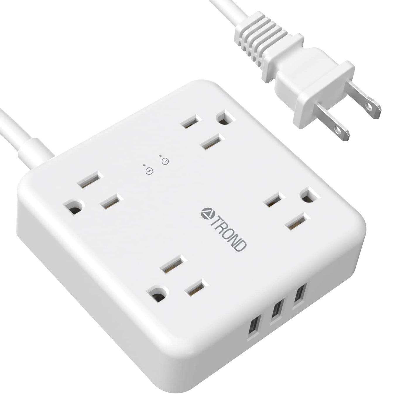 2 Prong Power Strip Surge Protector, TROND 2 Prong to 3 Prong Outlet ...